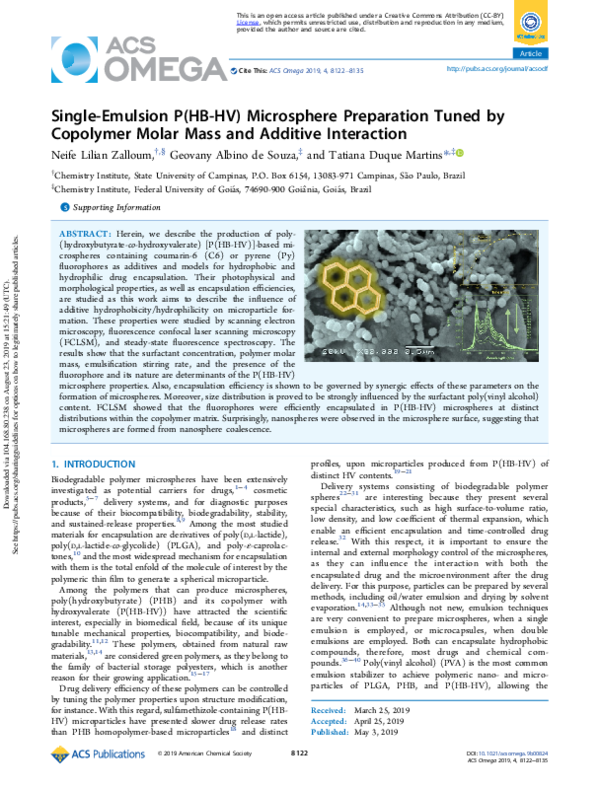 (PDF) Single-Emulsion P(HB-HV) Microsphere Preparation Tuned by ...
