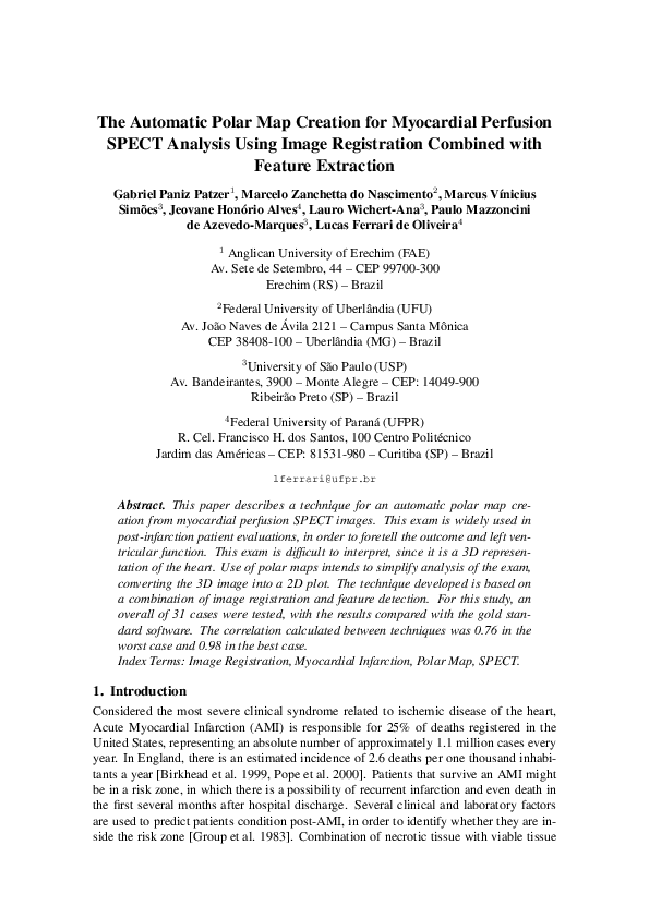 (PDF) The Automatic Polar Map Creation for Myocardial Perfusion SPECT ...
