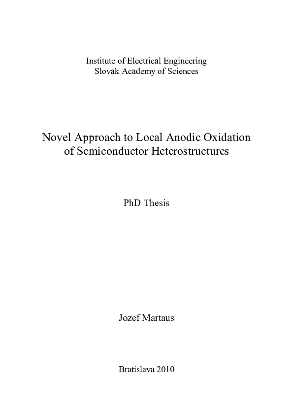 (PDF) Novel Approach to Local Anodic Oxidation of Semiconductor ...