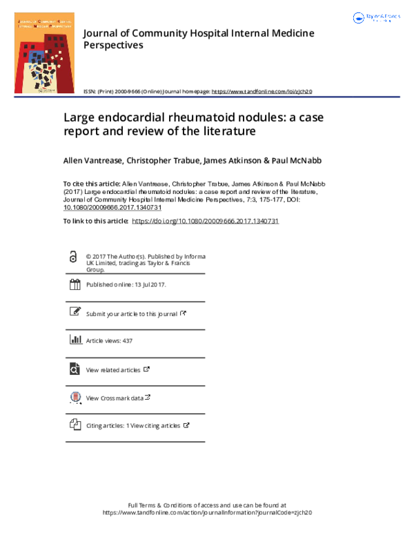 (PDF) Large endocardial rheumatoid nodules: a case report and review of ...