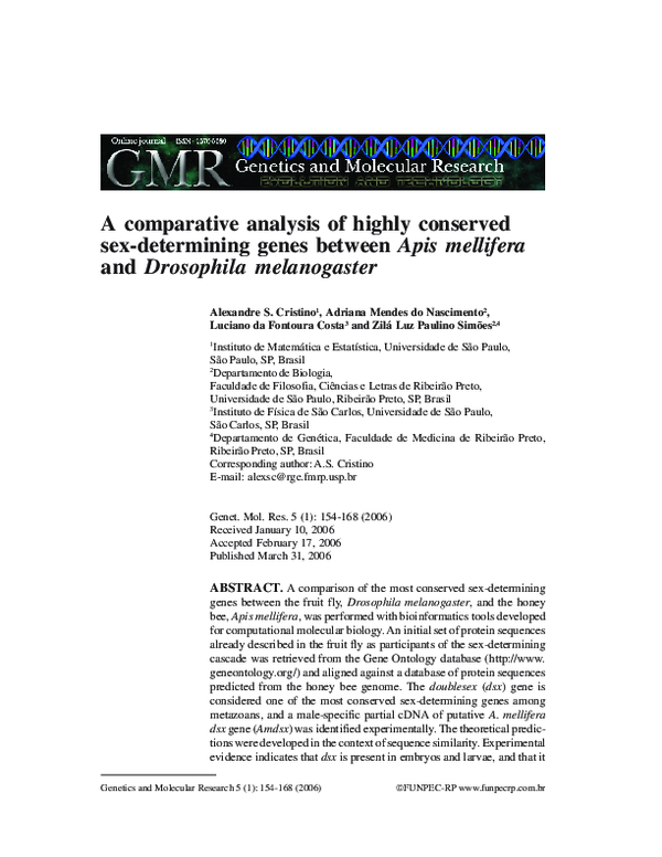 Pdf A Comparative Analysis Of Highly Conserved Sex Determining Genes
