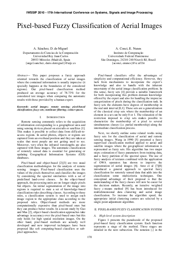 (PDF) Pixel-based Fuzzy Classification of Aerial Images