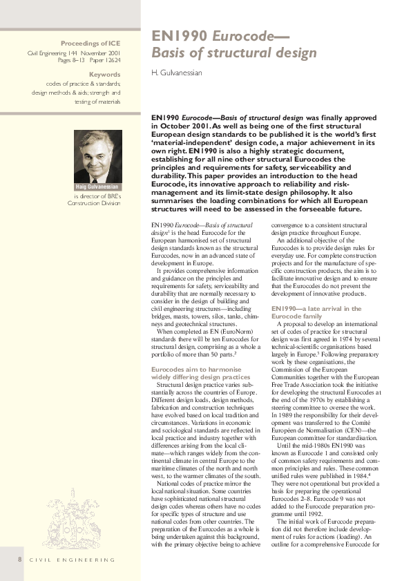 (PDF) EN1990 Eurocode?Basis of structural design