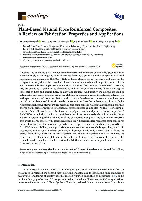 (PDF) Plant-Based Natural Fibre Reinforced Composites: A Review on ...