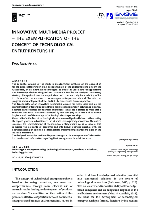 (PDF) Innovative multimedia project – the exemplification of the ...