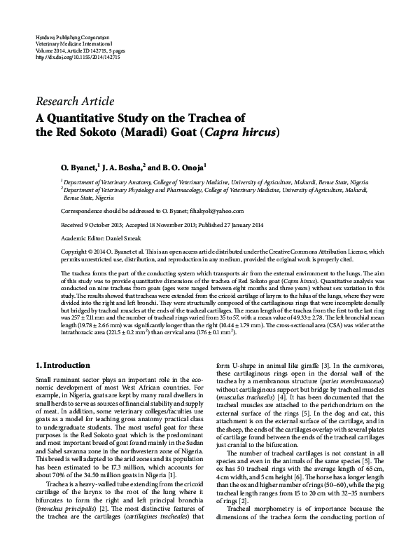 (PDF) A Quantitative Study on the Trachea of the Red Sokoto (Maradi ...