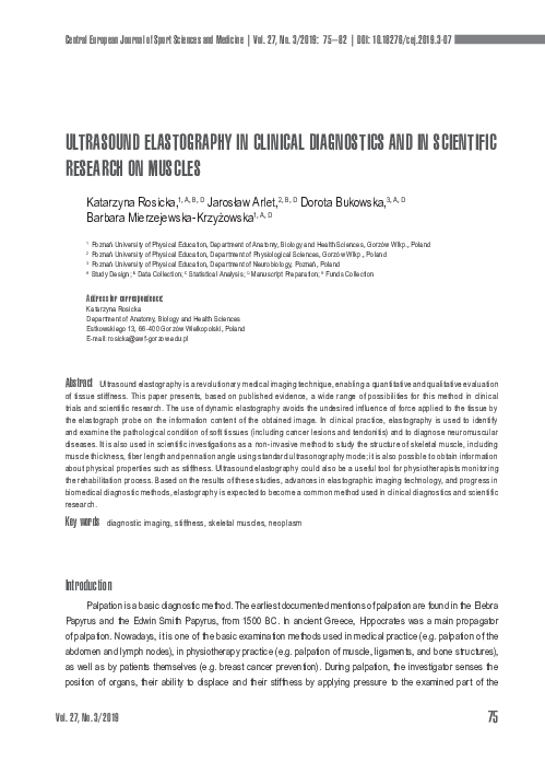 (PDF) Ultrasound elastography in clinical diagnostics and in scientific ...
