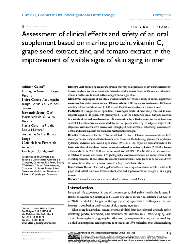 (PDF) Assessment of clinical effects and safety of an oral supplement ...