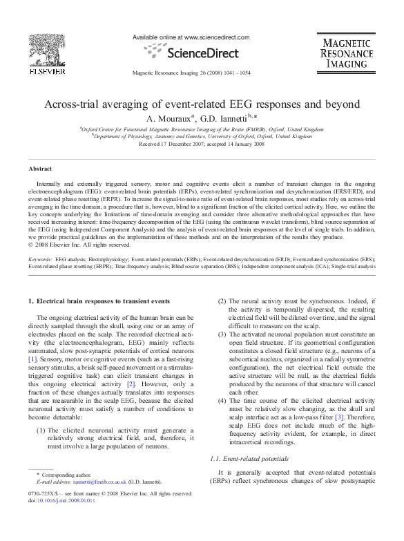 (PDF) Across-trial averaging of event-related EEG responses and beyond | André Mouraux ...