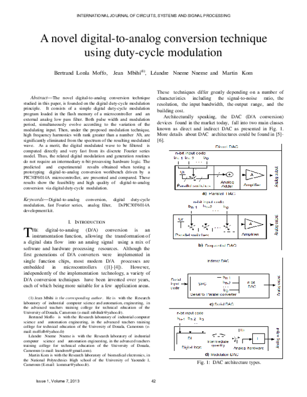 (PDF) A novel digital-to-analog conversion technique using duty-cycle modulation