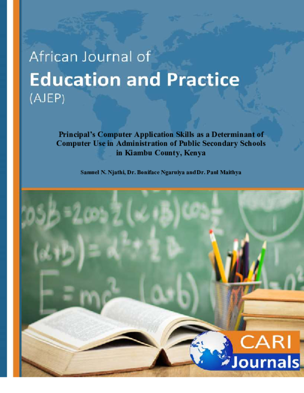 (PDF) Principal’s Computer Application Skills as a Determinant of ...