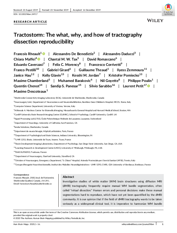 (PDF) Tractostorm: The what, why, and how of tractography dissection ...