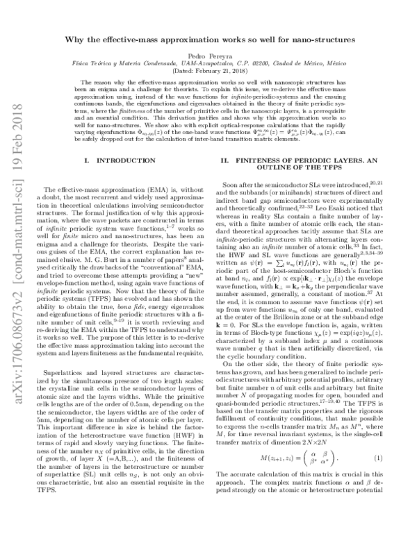 (PDF) Why the effective-mass approximation works so well for nano ...