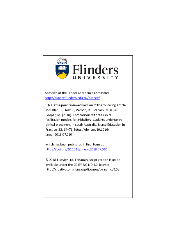 (PDF) Comparison of three clinical facilitation models for midwifery ...