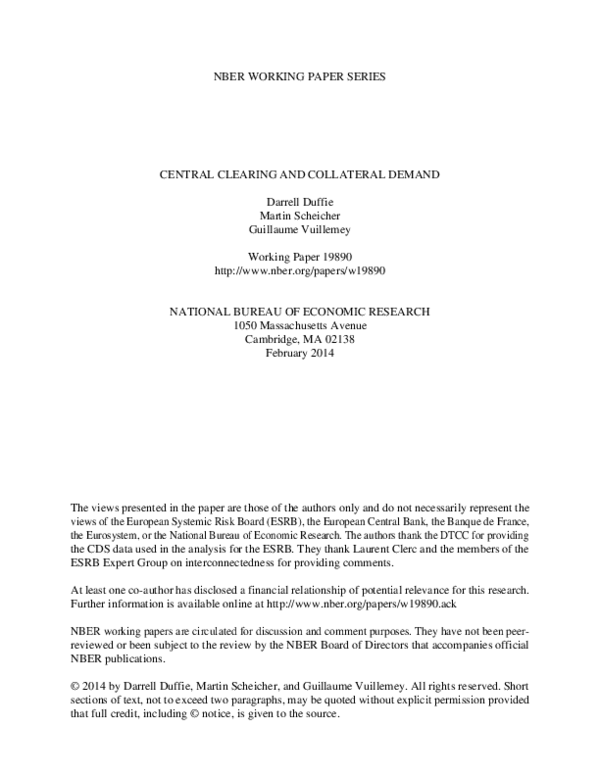 (PDF) Central Clearing and Collateral Demand