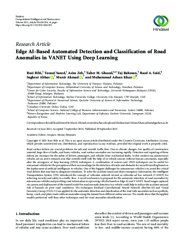 Pdf Edge Ai Based Automated Detection And Classification Of Road