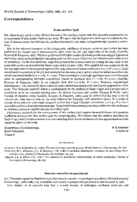 (PDF) Annular vasculitis in sarcoidosis