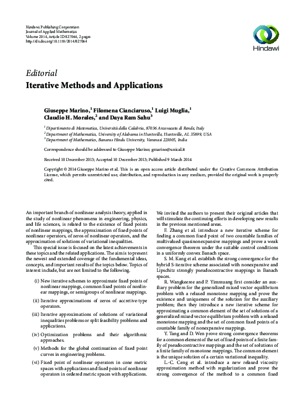 (PDF) Iterative Methods and Applications