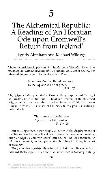 (PDF) The Alchemical Republic: A Reading of A.n Horatian Ode upon ...