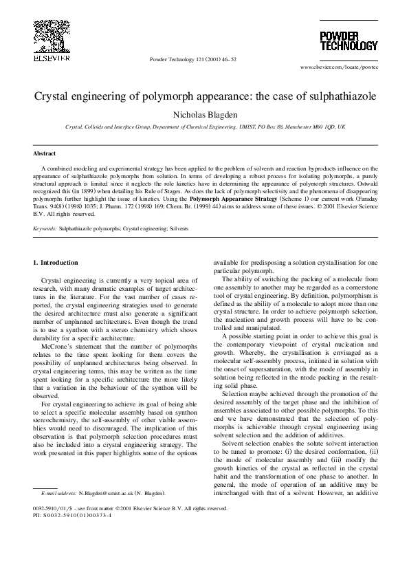 (PDF) Crystal engineering of polymorph appearance: the case of ...