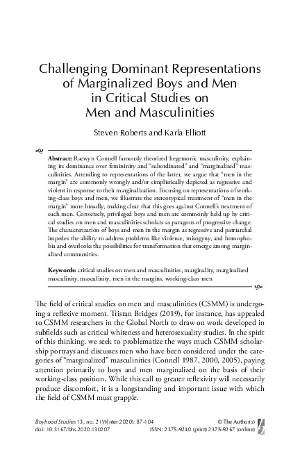 (PDF) Challenging Dominant Representations of Marginalized Boys and Men ...