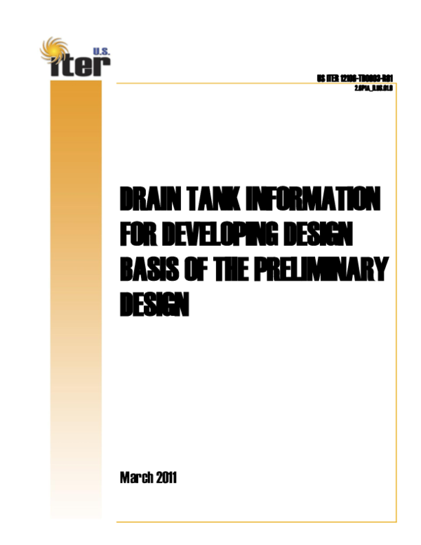 (PDF) Drain Tank Information for Developing Design Basis of the ...