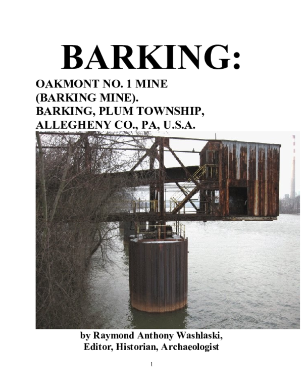 (DOC) BARKING: Oakmont No. 1 Mine (Barking Mine), Barking, Plum ...