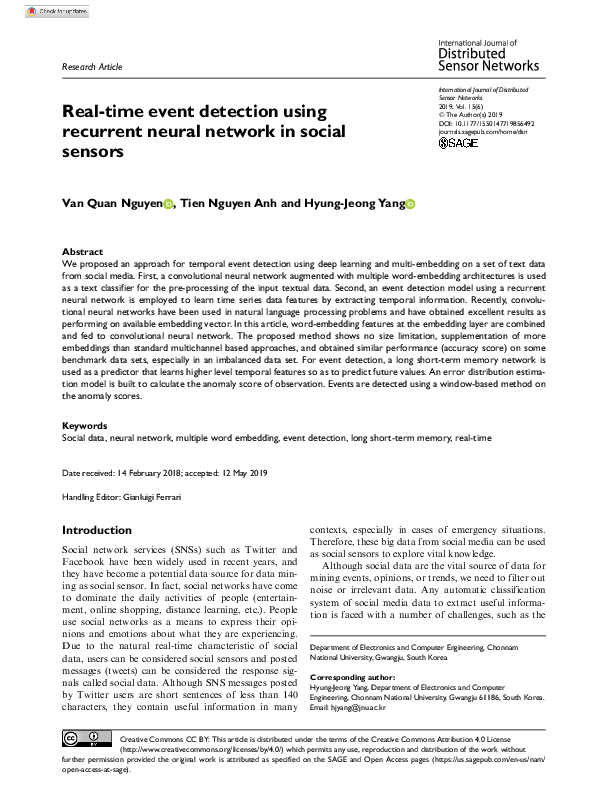 Pdf Real Time Event Detection Using Recurrent Neural Network In