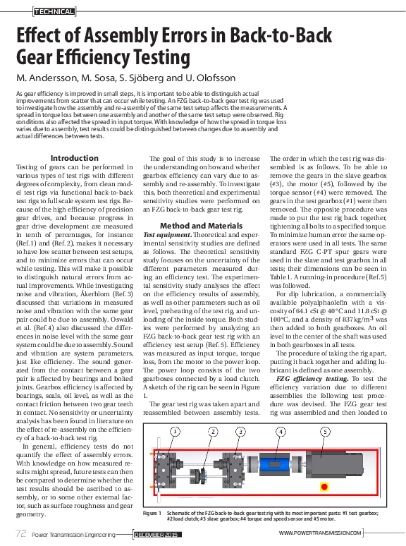 (PDF) Effect of Assembly Errors in Back-to-Back Gear Efficiency Testing
