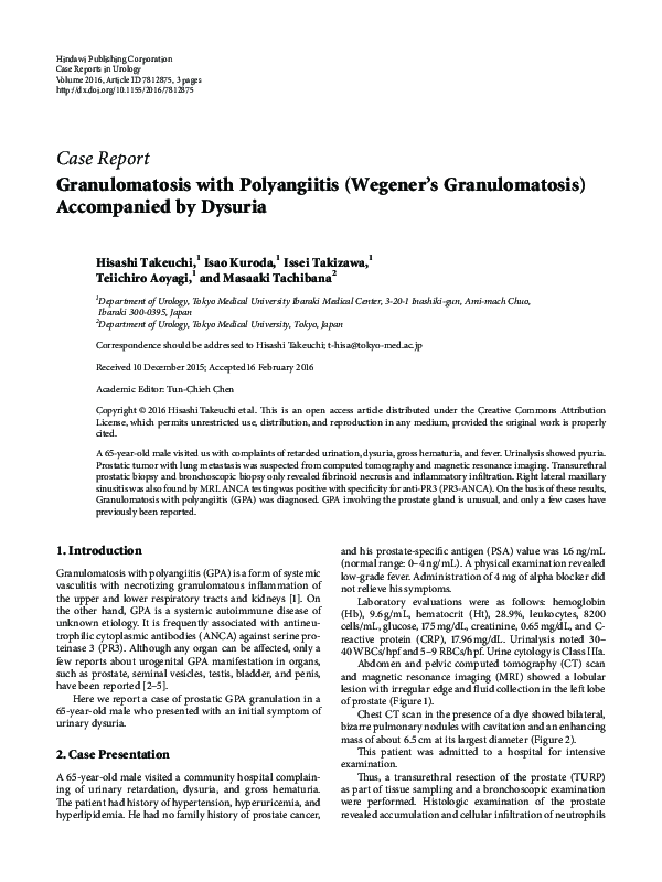 (PDF) Granulomatosis with Polyangiitis (Wegener’s Granulomatosis ...