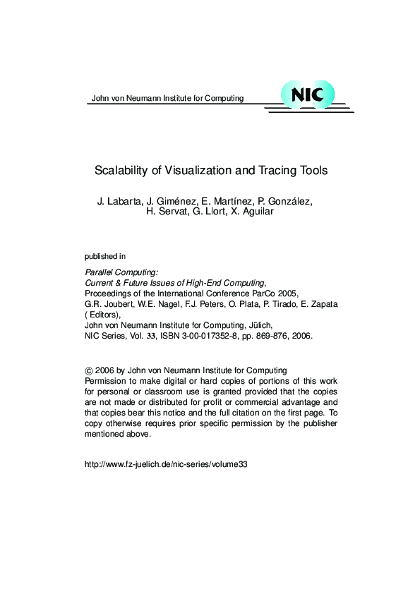 (PDF) Scalability of Tracing and Visualization Tools