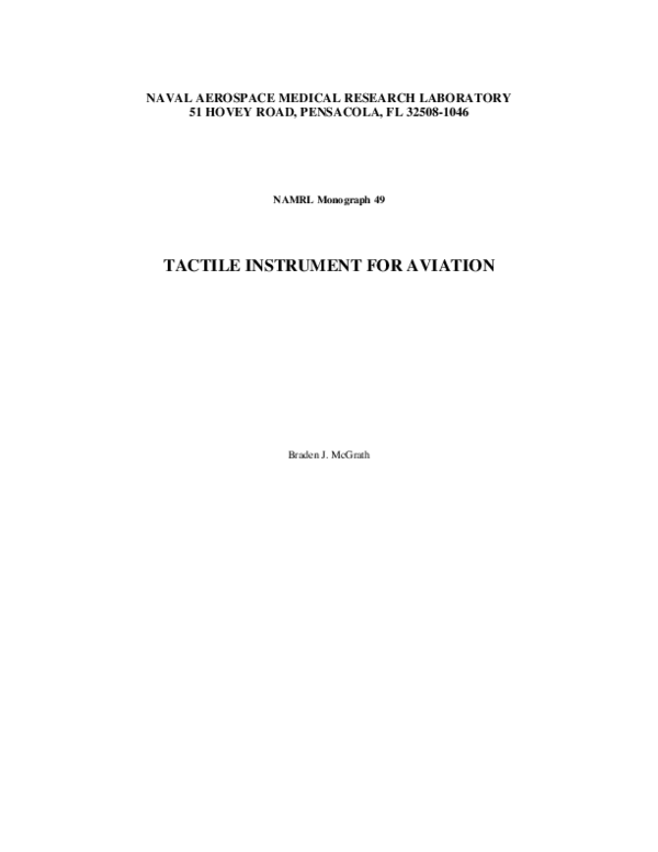 (PDF) Tactile Instrument for Aviation