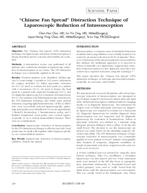 (PDF) Chinese fan spread" distraction technique of laparoscopic ...