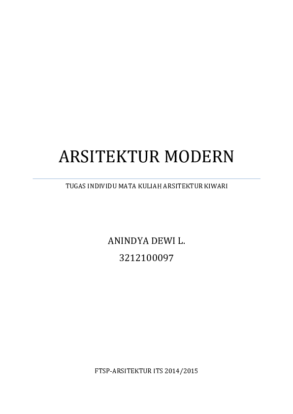 (PDF) Arsitektur Modern, Late-Modern, dan Post Modern