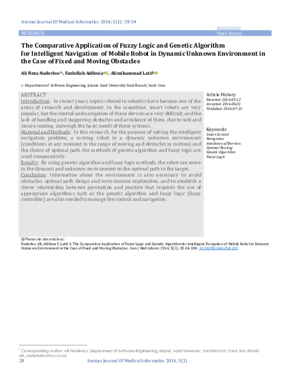 (PDF) The Comparative Application of Fuzzy Logic and Genetic Algorithm for Intelligent ...