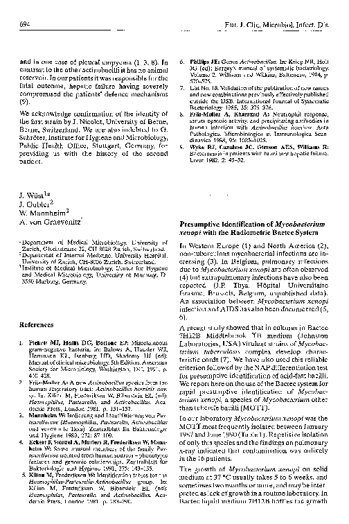 (PDF) Presumptive identification ofMycobacterium xenopi with the ...