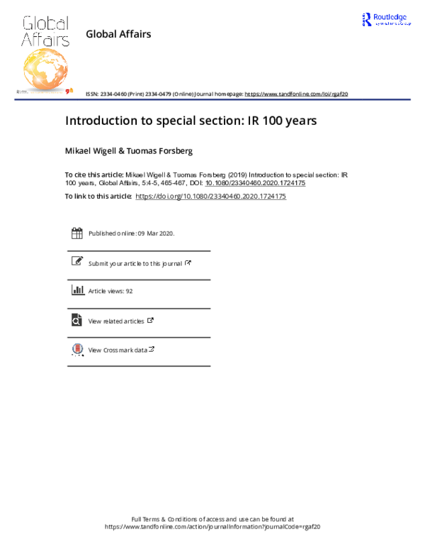 (PDF) Introduction to special section: IR 100 years