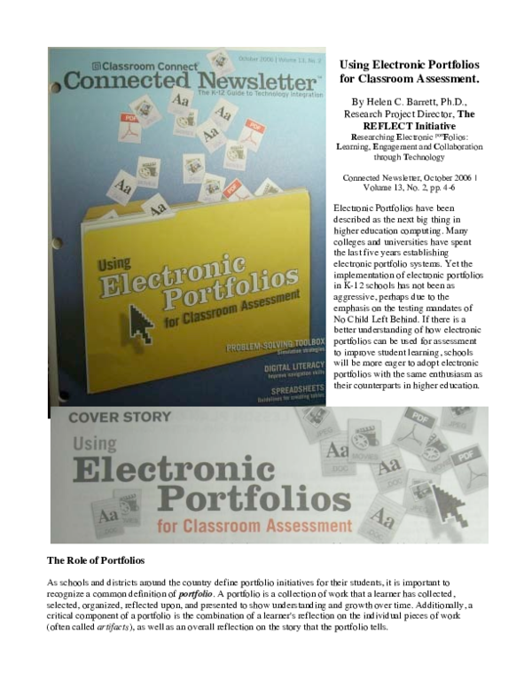 (PDF) Using electronic portfolios for classroom assessment