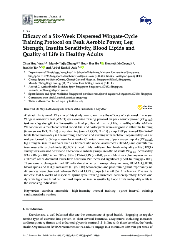 (PDF) Efficacy of a Six-Week Dispersed Wingate-Cycle Training Protocol ...
