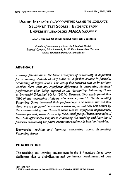 (PDF) Use of interactive accounting game to enhance students' test ...
