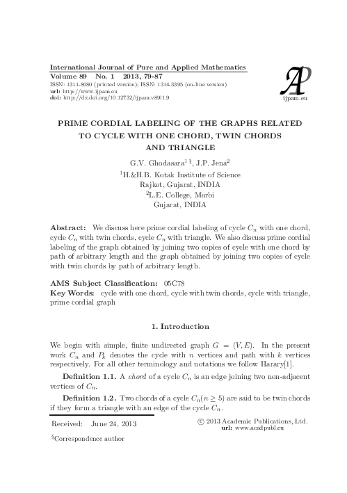 (PDF) Prime cordial labeling of the graphs related to cycle with one ...
