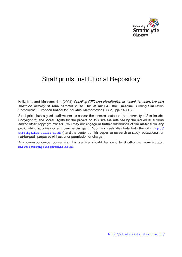 (PDF) Coupling CFD and Visualisation to Model the Behaviour and Effect ...