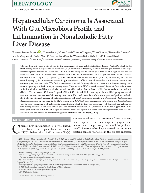 (PDF) Hepatocellular Carcinoma is Associated with Gut Microbiota Profile and Inflammation in Non ...