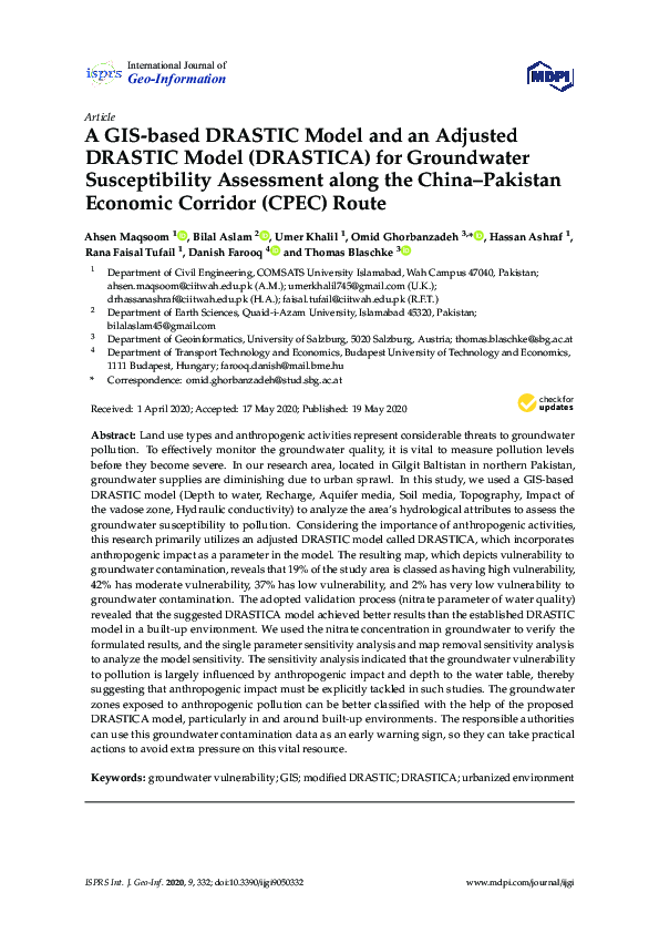 (PDF) A GIS-based DRASTIC Model and an Adjusted DRASTIC Model (DRASTICA ...