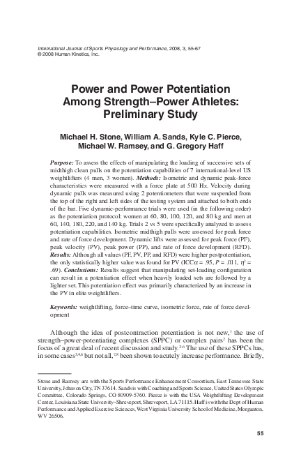 (PDF) Power and power potentiation among strength-power athletes ...