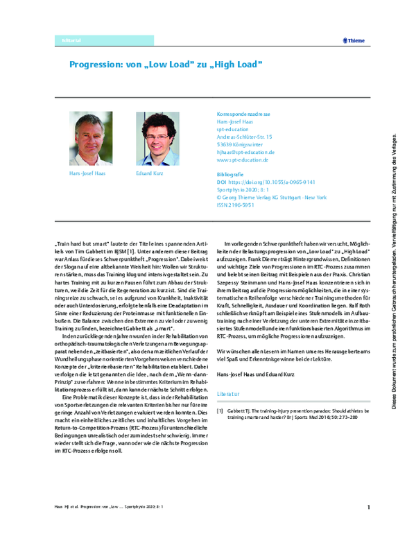 (PDF) Progression: von „Low Load” zu „High Load”