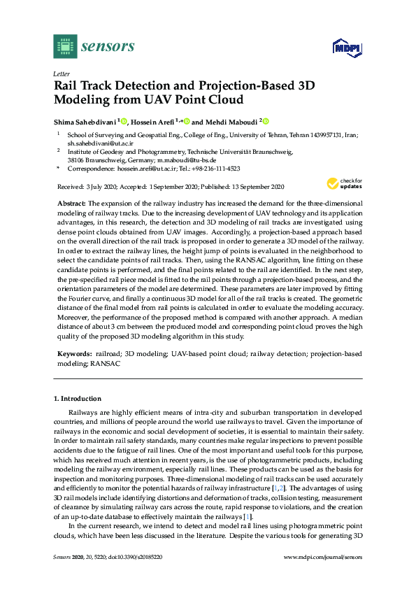 Pdf Rail Track Detection And Projection Based 3d Modeling From Uav