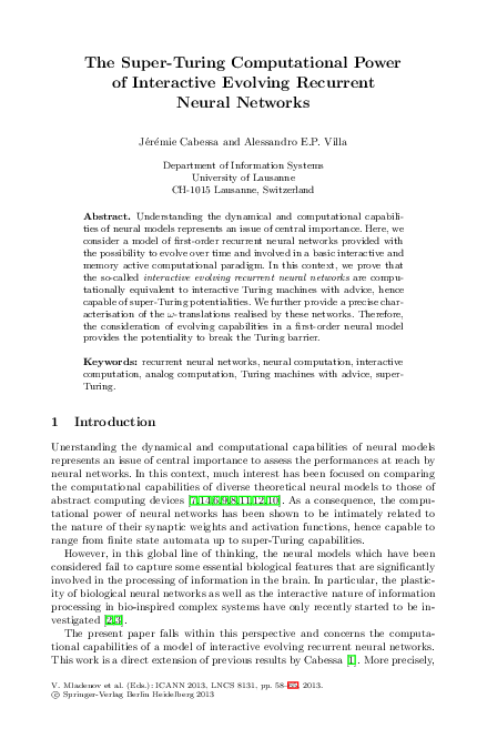 Pdf The Super Turing Computational Power Of Interactive Evolving
