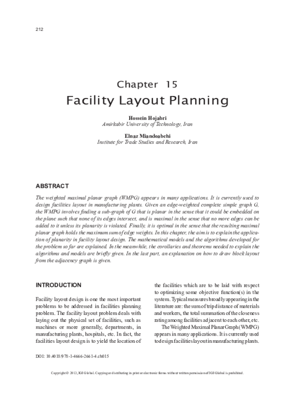 (PDF) Facility Layout Planning