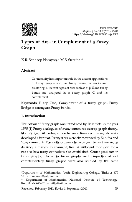 (PDF) Types of Arcs in Complement of a Fuzzy Graph